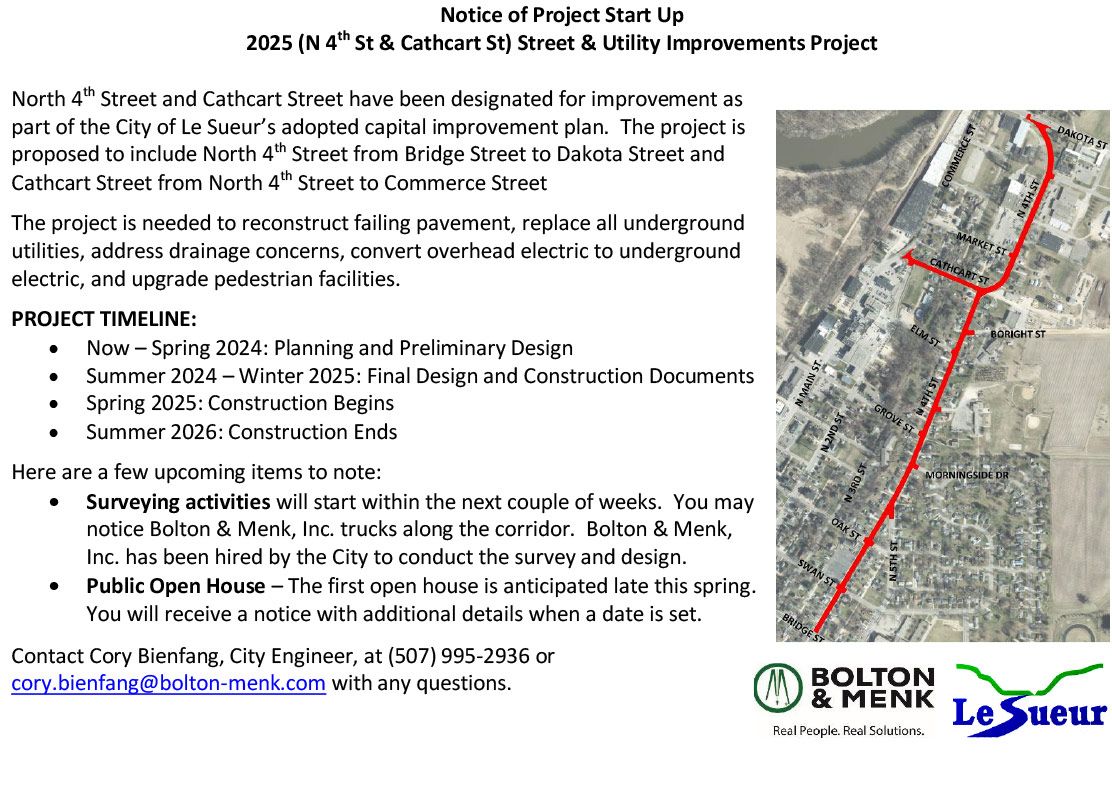 Public Involvement - Le Sueur - 2025 Street & Utility Improvements